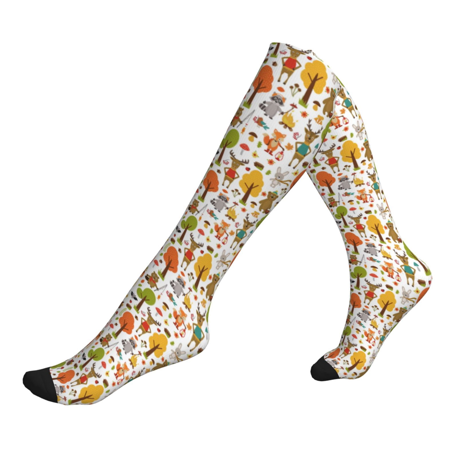 Lsque Animals Forest Pattern Sport Compression Socks for Men & Women 15 ...