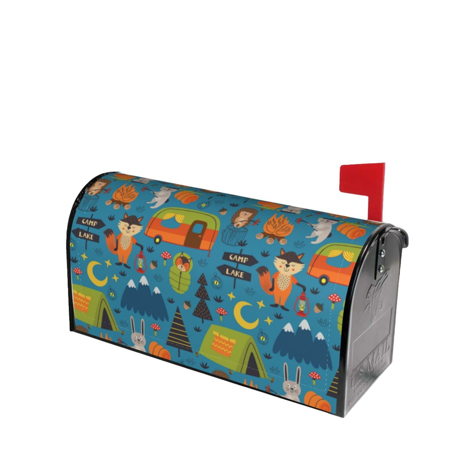 Lsque Animals In Camping Mailbox Cover Standard Size ,Magnetic Mailbox ...