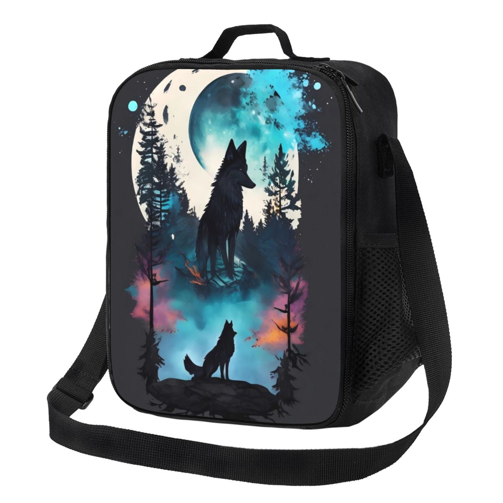 Lsque Artistic Moon Valley Wolf Lunch Bag Lunch Box for Women Men ...
