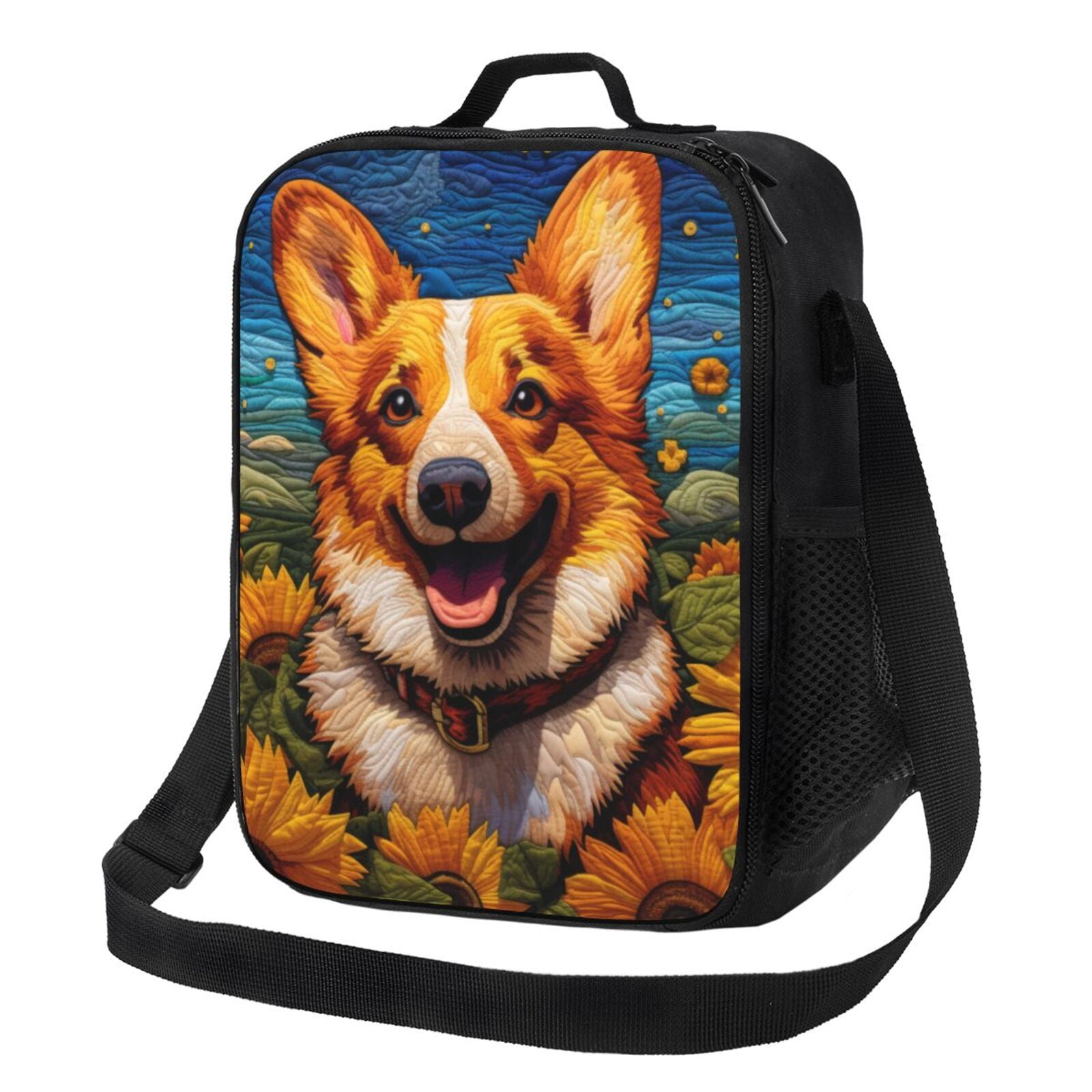 Lsque Artistic Sunflower Corgi Lunch Bag Lunch Box for Women Men ...