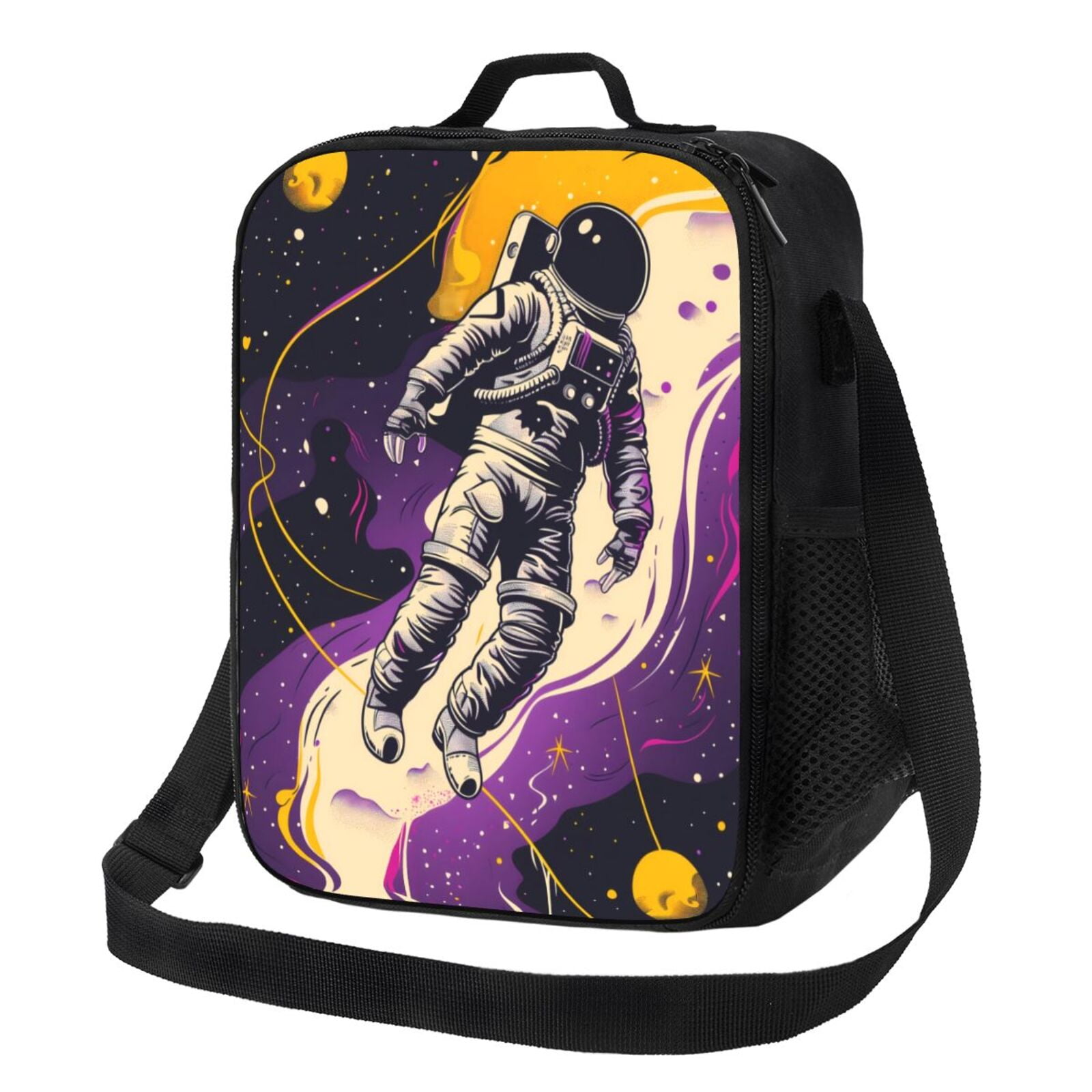 Lsque Astronaut Floating purple Space Lunch Bag Lunch Box for Women Men ...