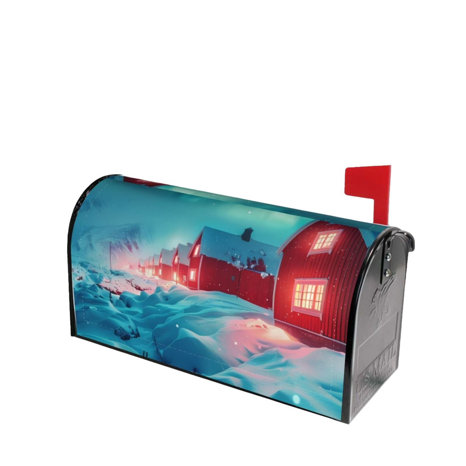 Lsque Aurora Borealis Village Mailbox Cover Standard Size ,Magnetic ...