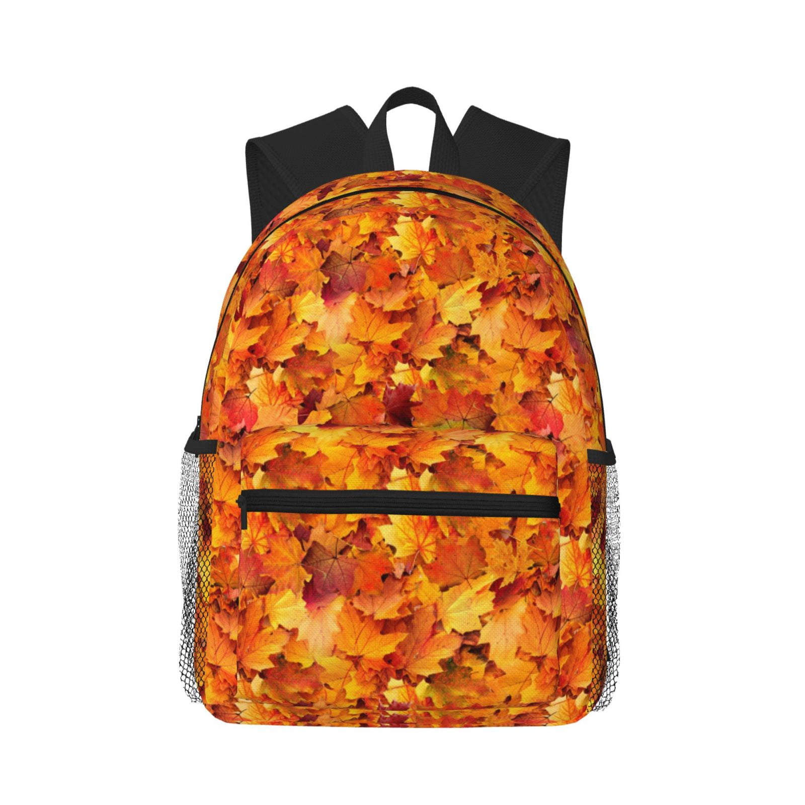 Lsque Autumn Maple Leaf Pile Classic Casual Backpack - Large Capacity Water-Resistant Backpack ...
