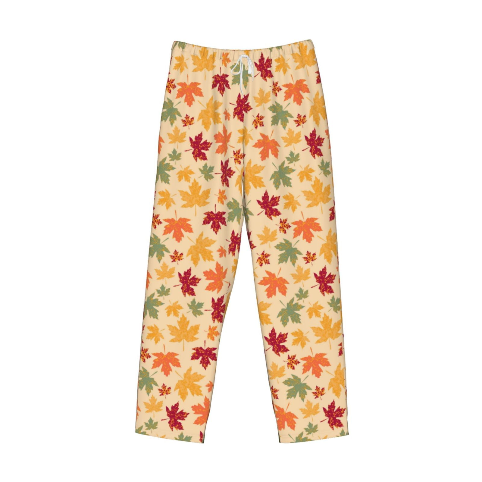 Lsque Autumn Maple Leaves Print Men's Pajama Pants, Lounge Pant ...