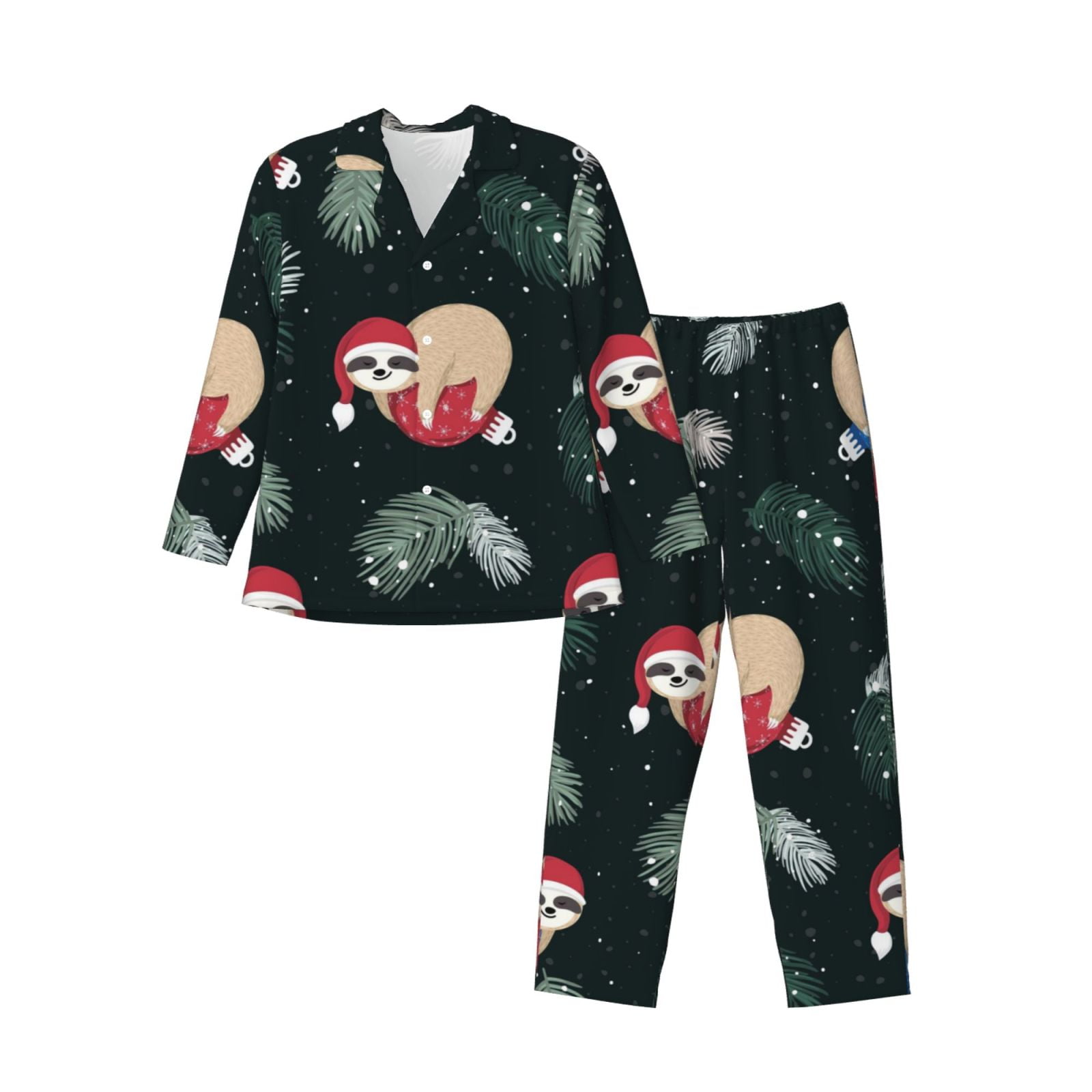 Lsque Baby Sloths Sleeping Pattern Long Sleeve Pajama Set for Men ...