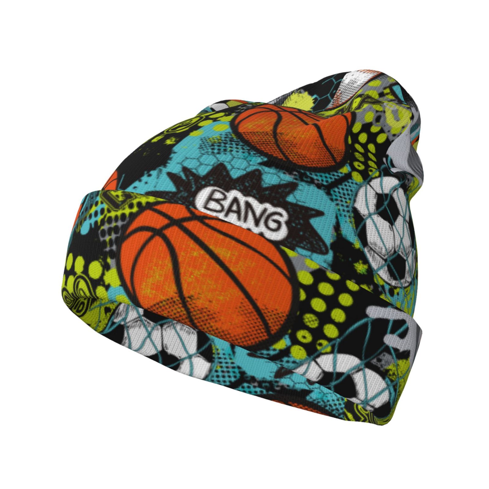 Lsque Balls Pattern Knitted Beanie, Unisex Winter Hat, Knit Hat Winter ...