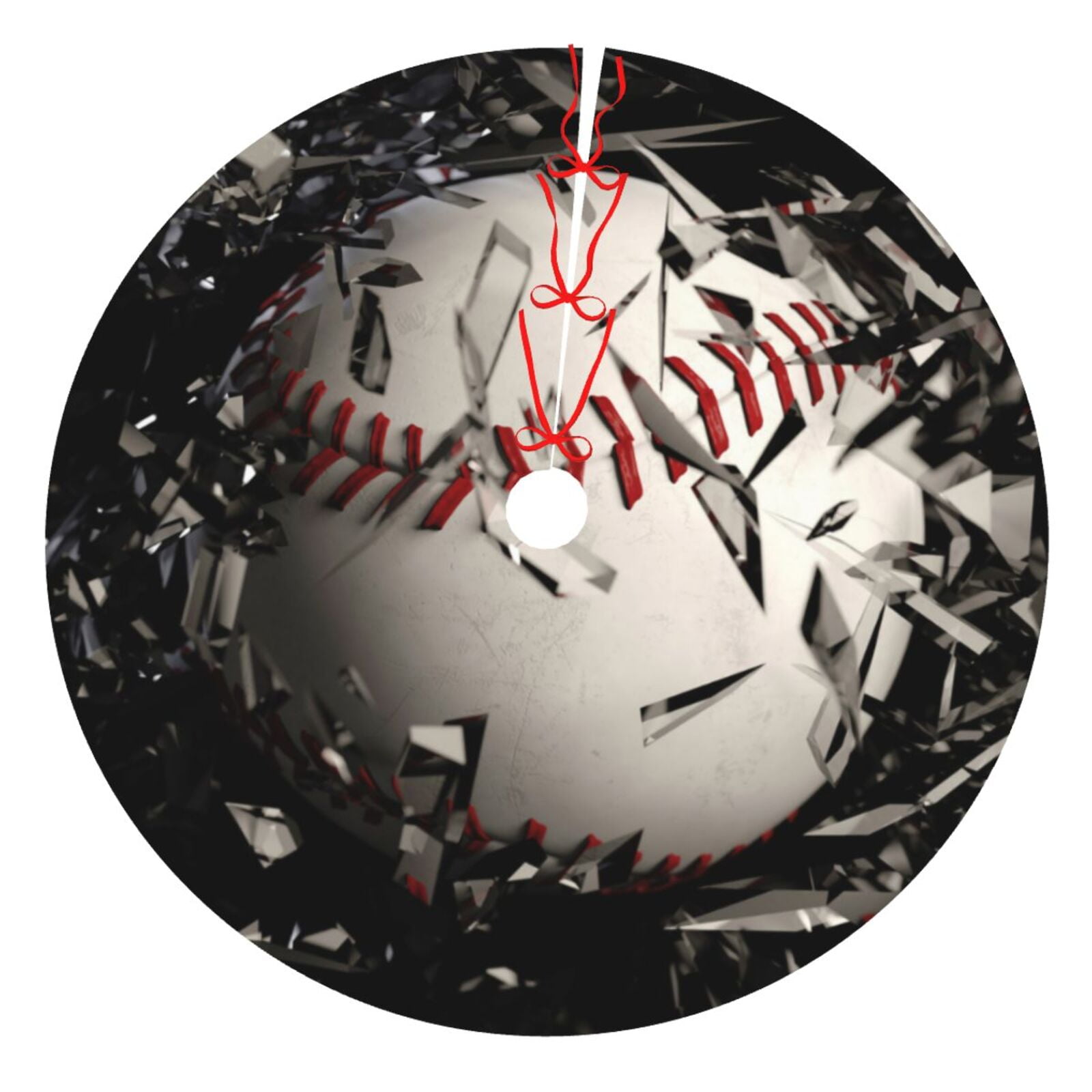 Lsque Baseball Breaking Glass Print Christmas Tree Skirt, Tree Skirt ...