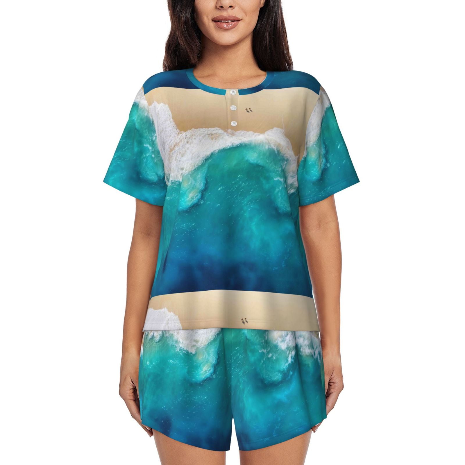 Lsque Beach Women's Short-Sleeved Pajama Set - 2 Piece Soft and ...