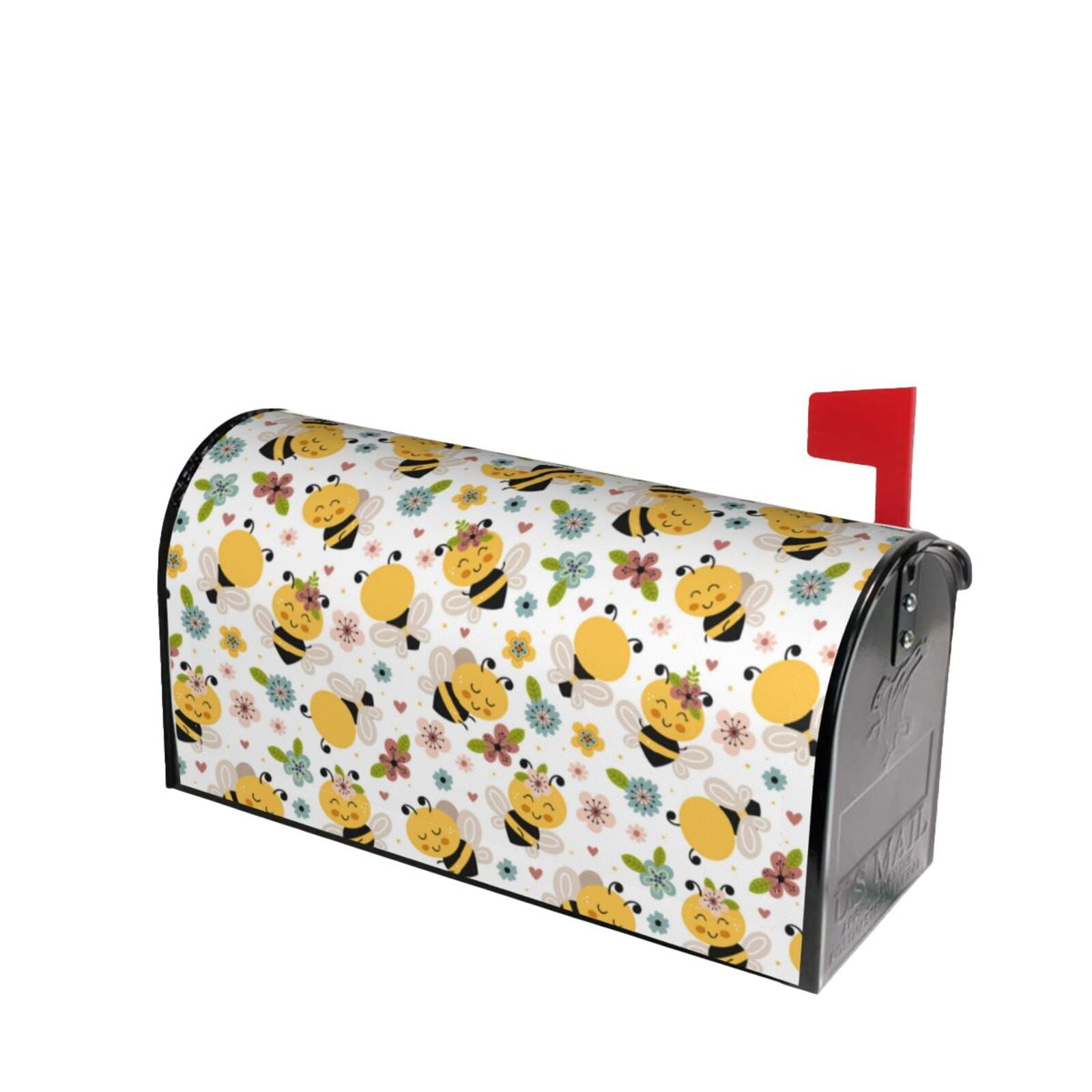 Lsque Bee and Flowers Mailbox Cover Standard Size ,Magnetic Mailbox ...