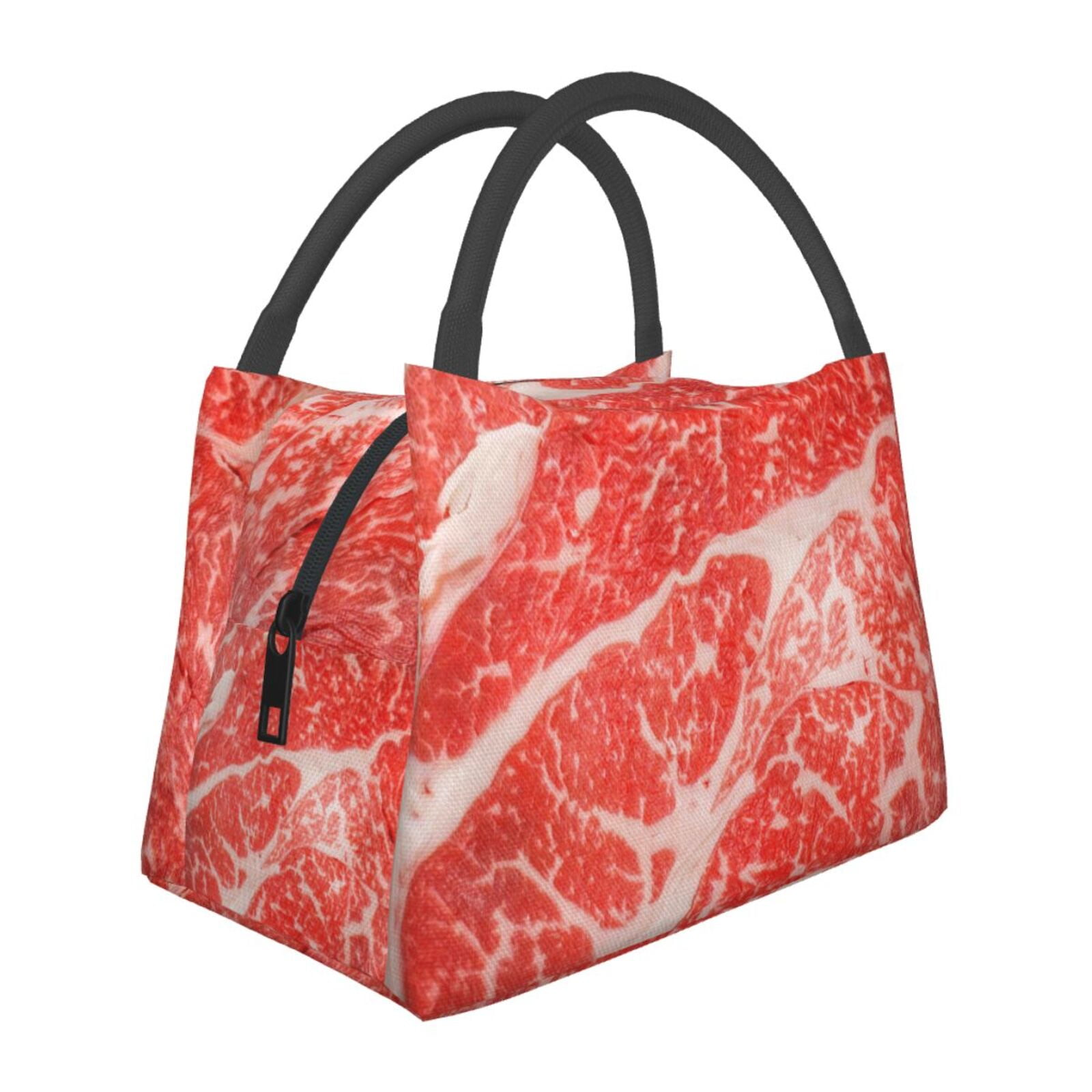 Lsque Beef Steaks Pattern Portable Insulation Lunch Bag, Insulated Food ...