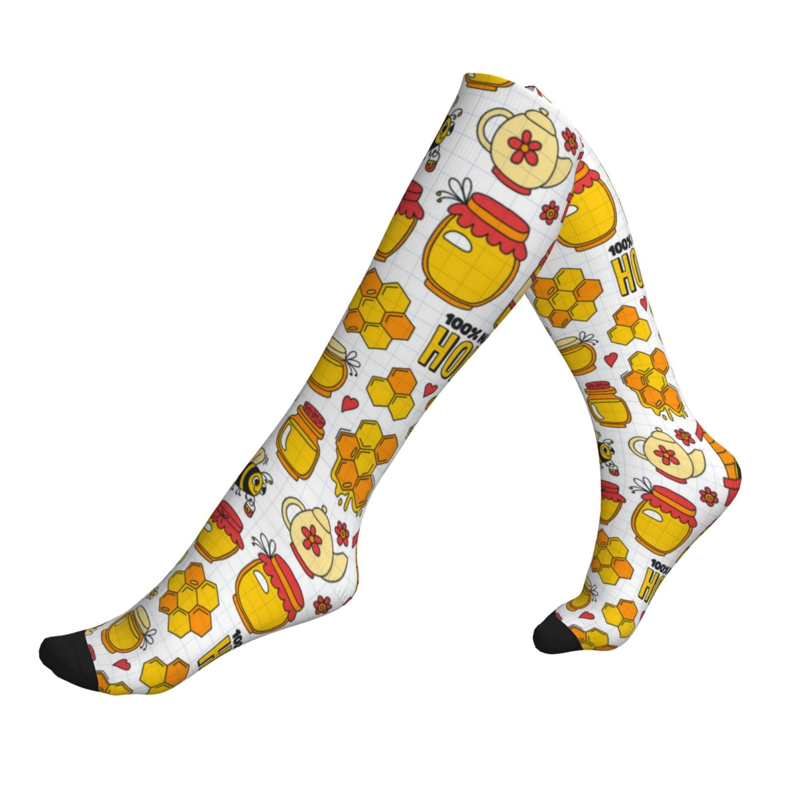 Lsque Bees And Honey 1 Pattern Sport Compression Socks for Men & Women ...