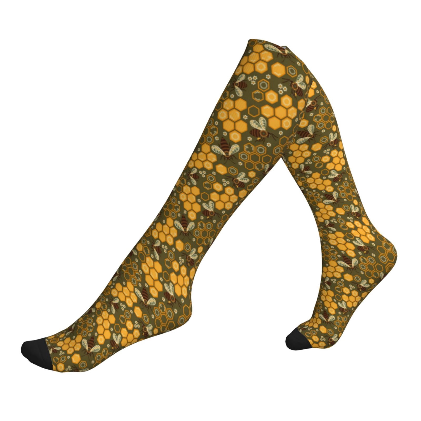 Lsque Bees and Honeycombs Pattern Sport Compression Socks for Men ...