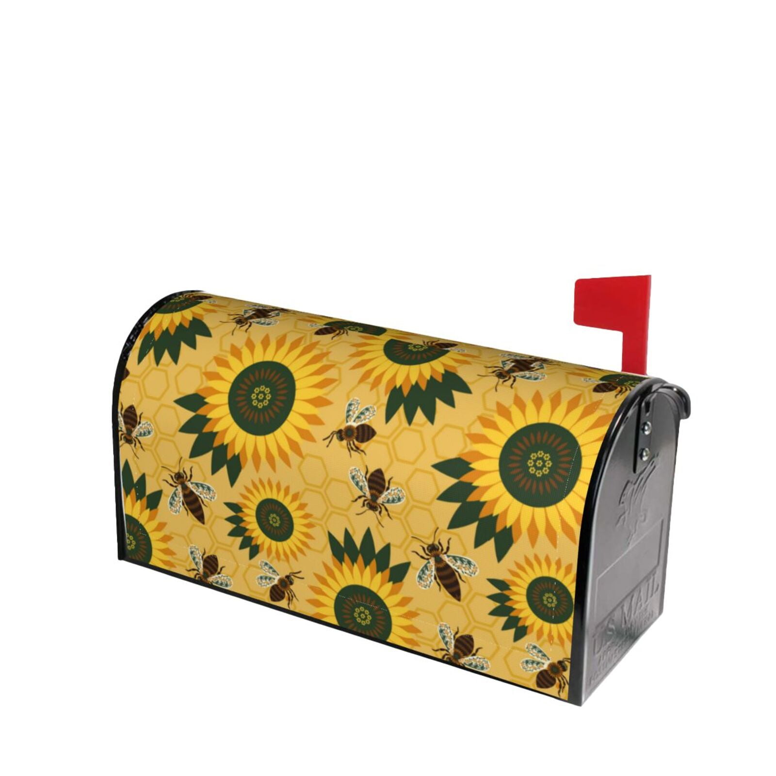 Lsque Bees and Sunflowers Mailbox Cover Standard Size ,Magnetic Mailbox ...