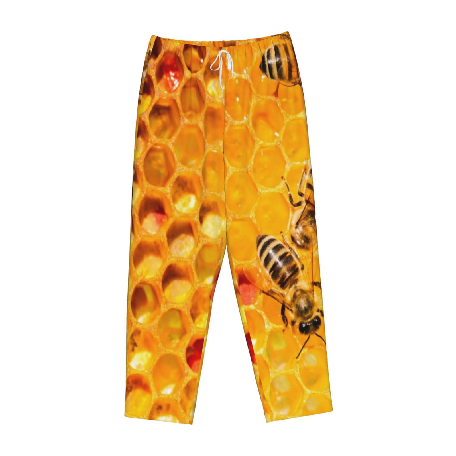 Lsque Bees on Hive Honeycomb Print Women's Pajama Pants, Lounge Pant - Comfortable Home Wear ...