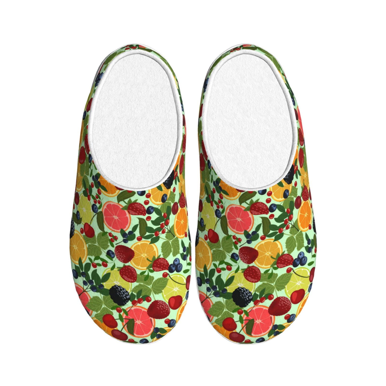 Lsque Berries And Citrus Pattern Womens Comfort Cotton on Scuff With ...