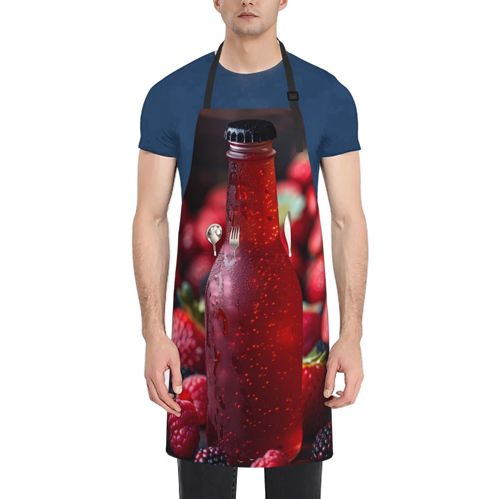 Lsque Berry Infused Refreshment Waterproof Apron Chef Aprons for Men ...