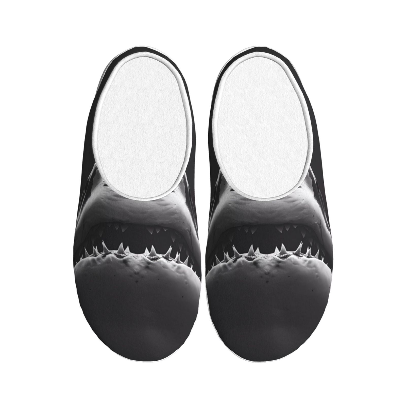 Lsque Black And White Shark Pattern Womens Comfort Cotton on Scuff With ...