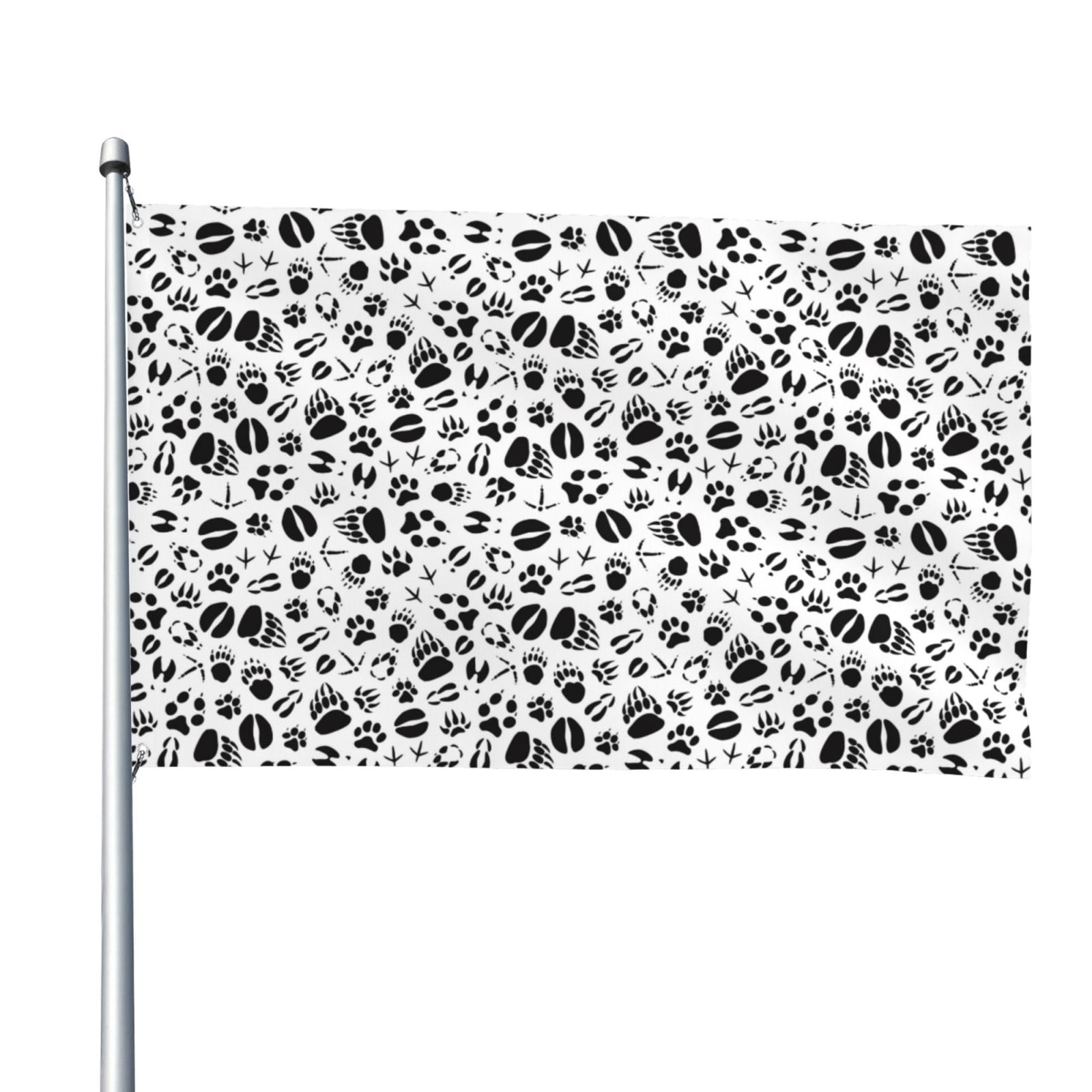Lsque Black Footprints Pattern Flag,Black Footprints Printed Garden ...