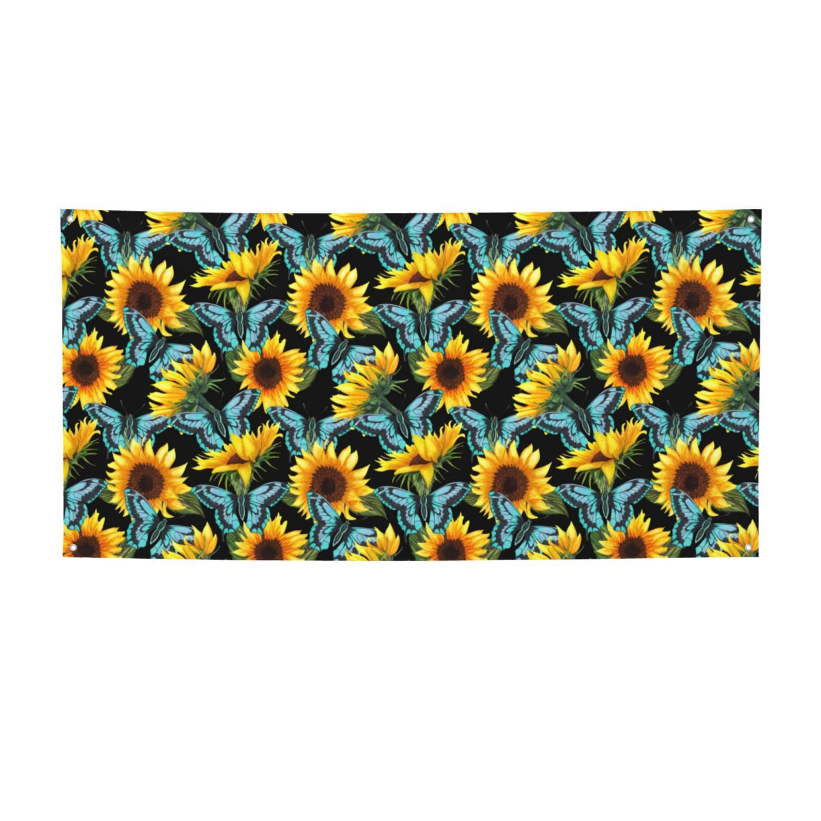 Lsque Blue Batterflies Sunflower Pattern Party Banner, Festive Banner ...