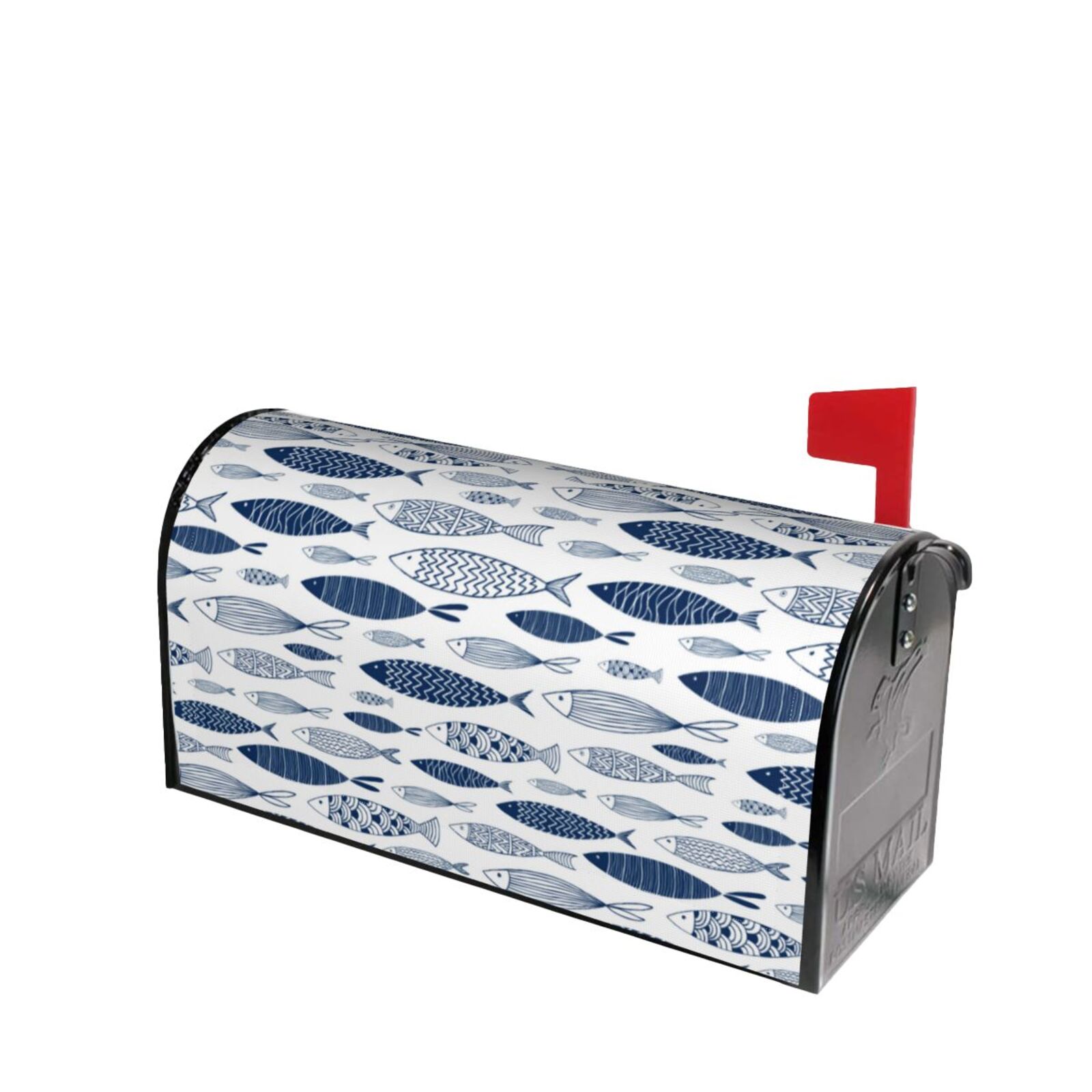Lsque Blue Fish Mailbox Cover Standard Size ,Magnetic Mailbox Covers ...
