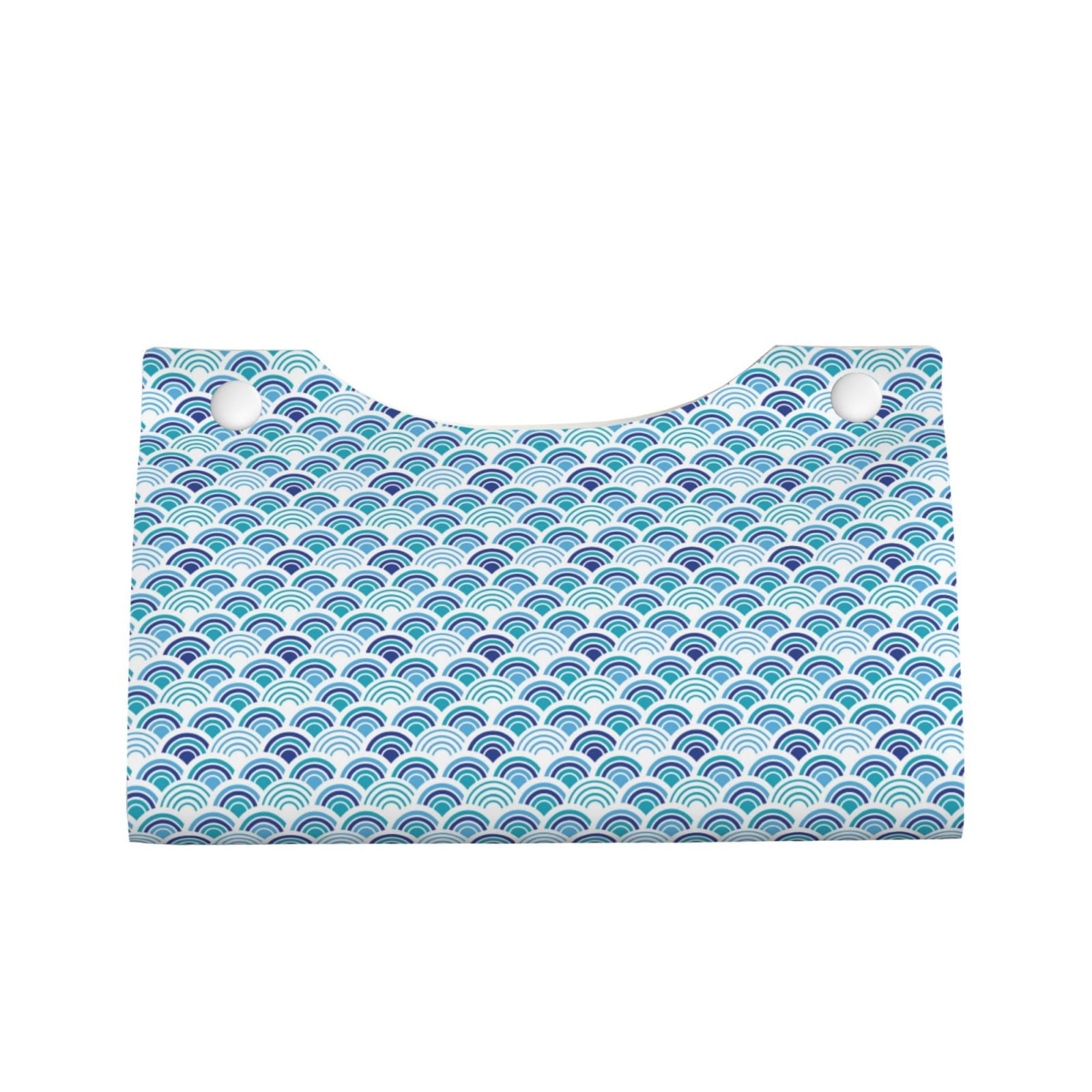 Lsque Blue Fish Scale Texture Printed Long Tissue Box Cover Holder ...