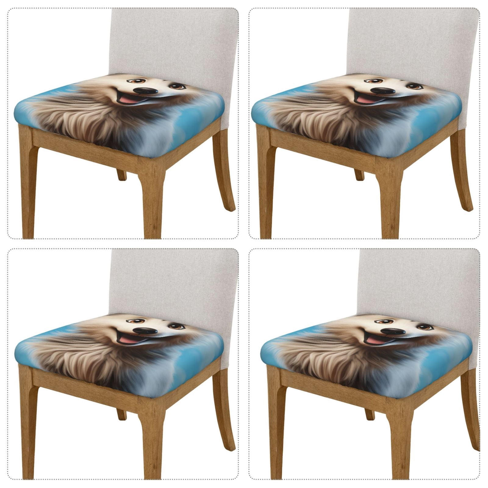 Lsque Blue Sky Cute Wolf Printed Square Couch Cushion Covers, Floral ...