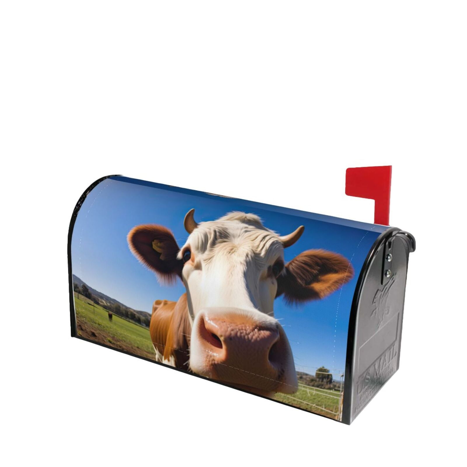 Lsque Blue Sky Meadow Cute Cow Mailbox Cover Standard Size ,Magnetic ...