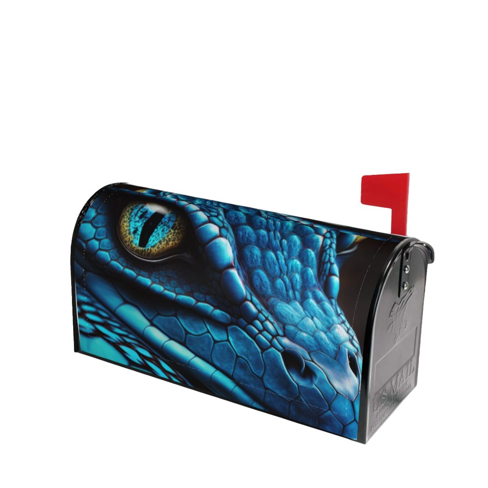 Lsque Blue Viper Snake Closeup Face Mailbox Cover Standard Size ...