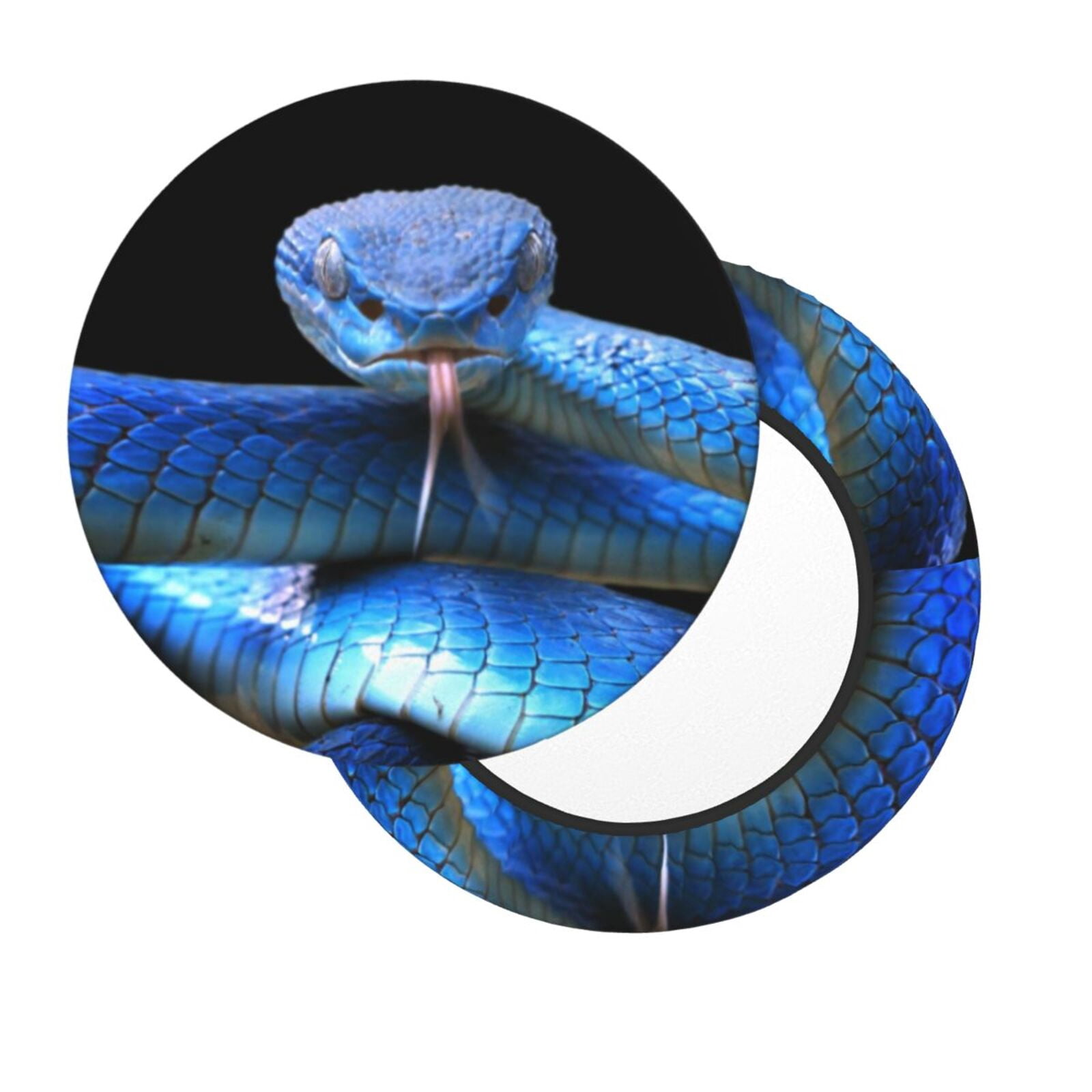 Lsque Blue Viper Snake Round Bar chair cushion covers Velvet Fabric ...