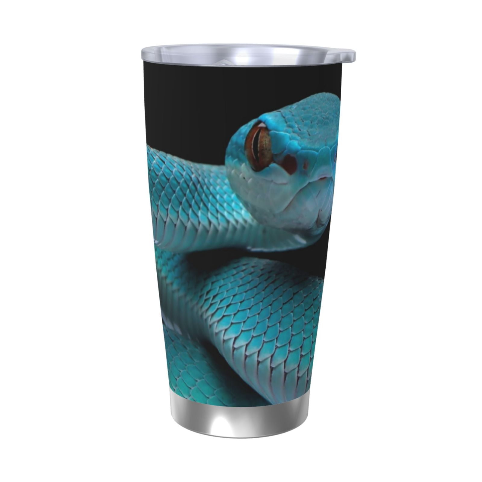 Lsque Blue Viper Snake1 Pattern 20oz Car Cup with Lid and Straw ...