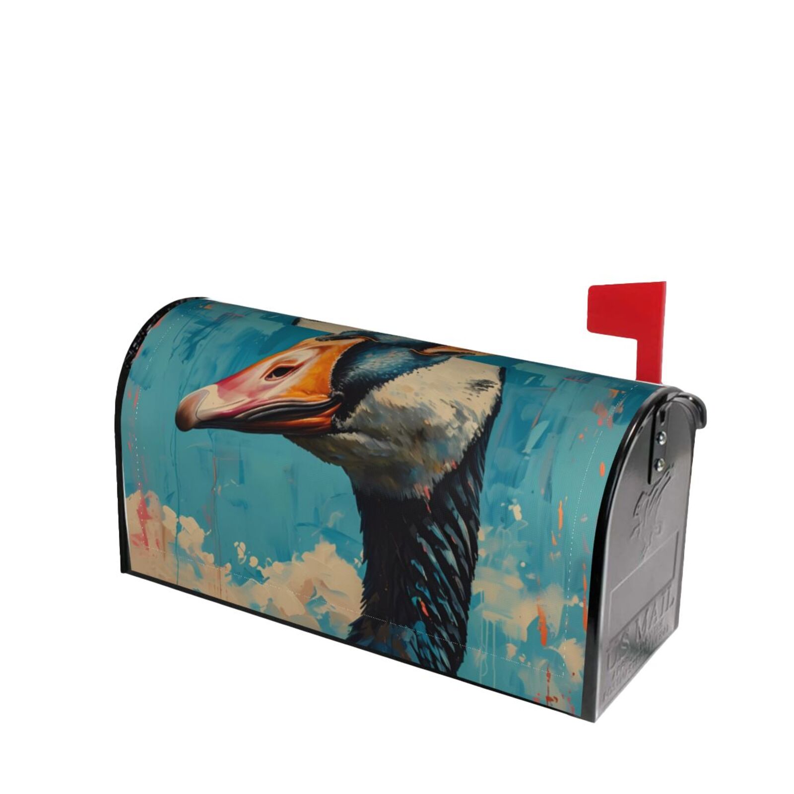 Lsque Blue Watercolor Duck Mailbox Cover Standard Size ,Magnetic ...