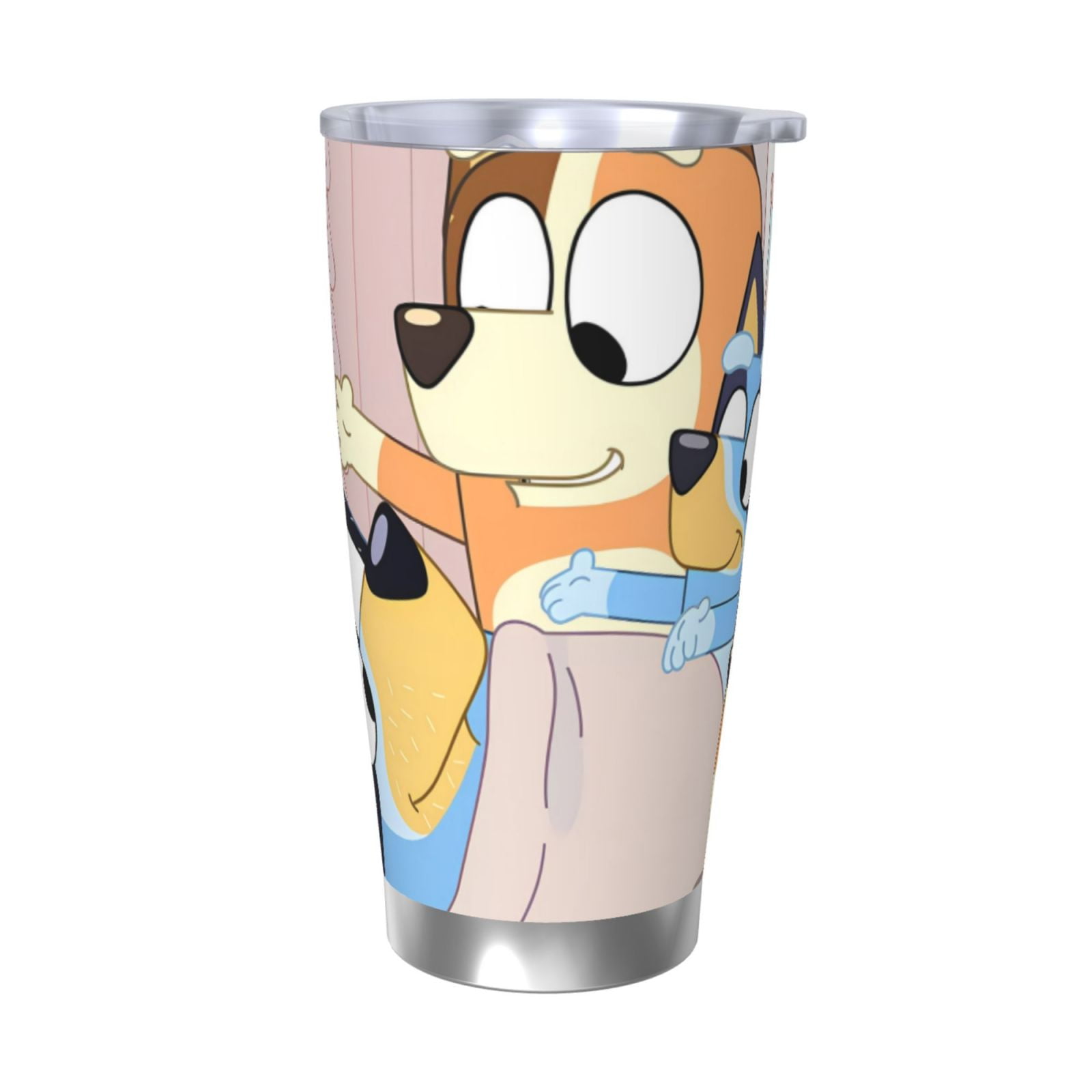 Lsque Bluey Pattern 20oz Car Cup with Lid and Straw, Insulated Coffee ...