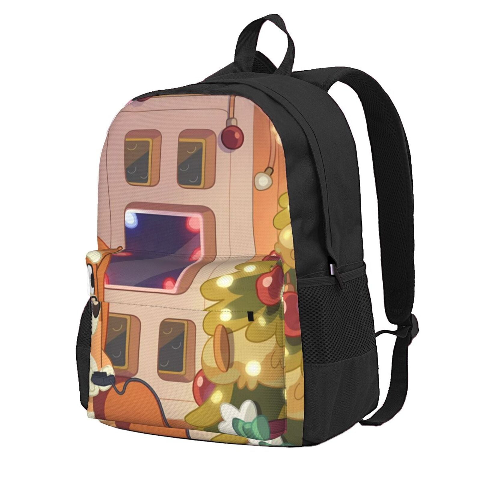 Lsque Bluey Pattern Adult Backpack – Durable & Lightweight PU Canvas ...
