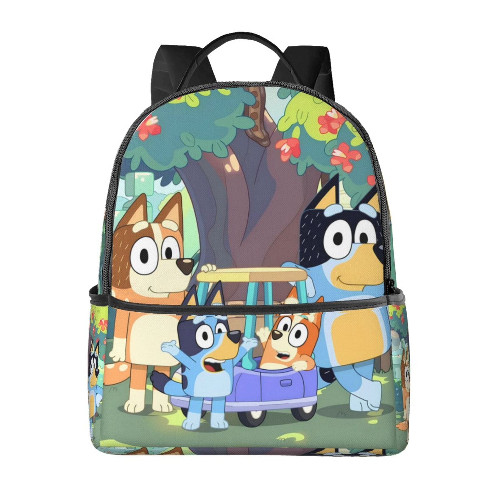 Lsque Bluey Pattern Backpack – School Travel Canvas Daypack with ...