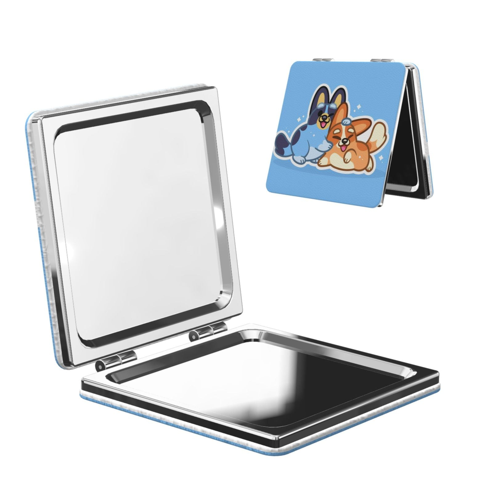 Lsque Bluey Pattern Cosmetic Mirror 2.6 Inch Round Handheld Travel ...