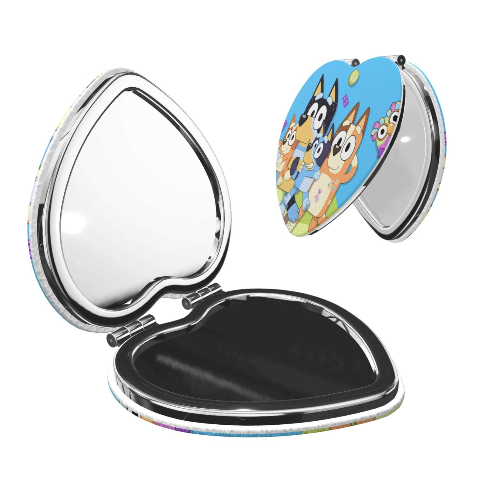 Lsque Bluey Pattern Cosmetic Mirror 2.6 Inch Round Handheld Travel ...