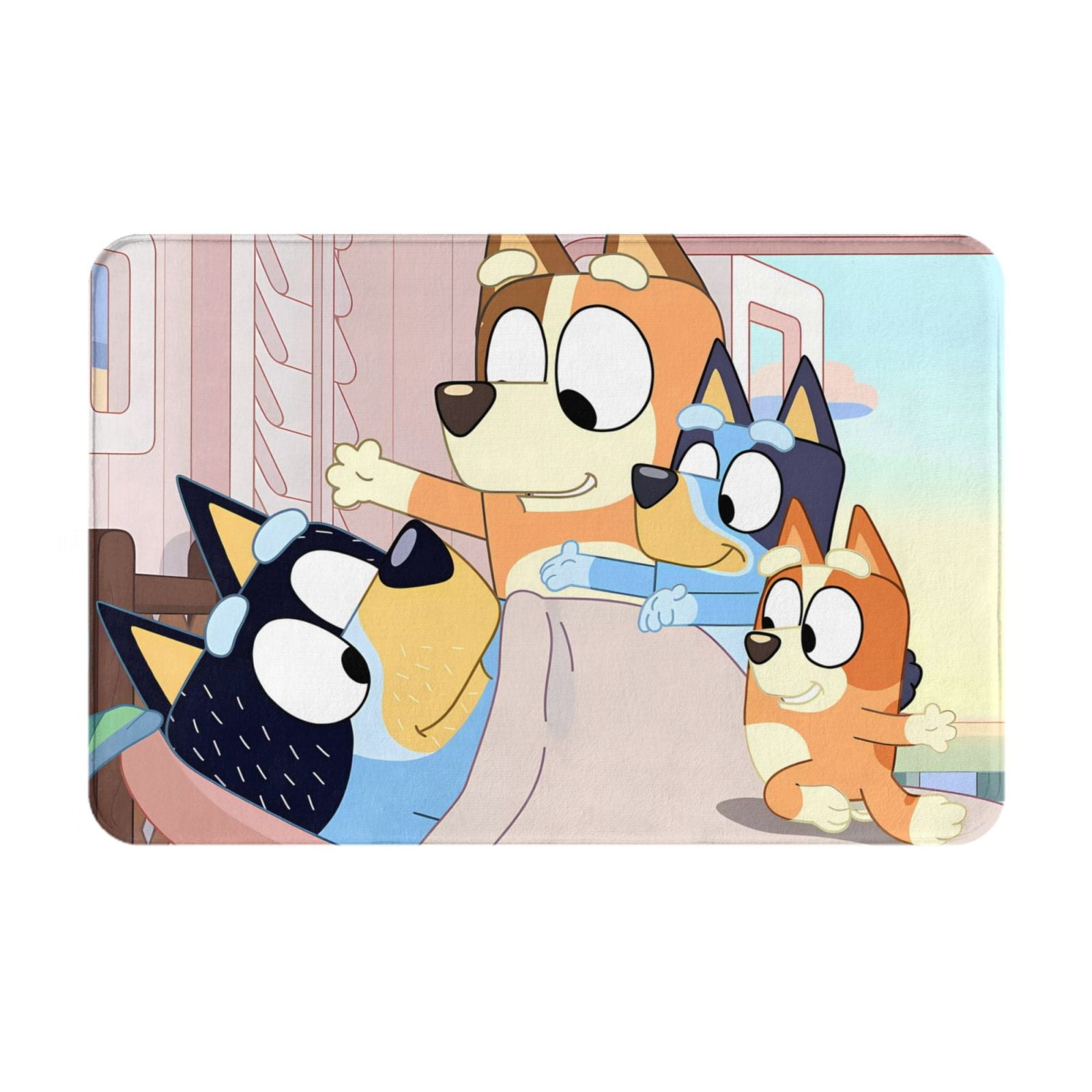 Lsque Bluey Pattern Doormat, Durable Flannel Fabric, Waterproof Stain ...