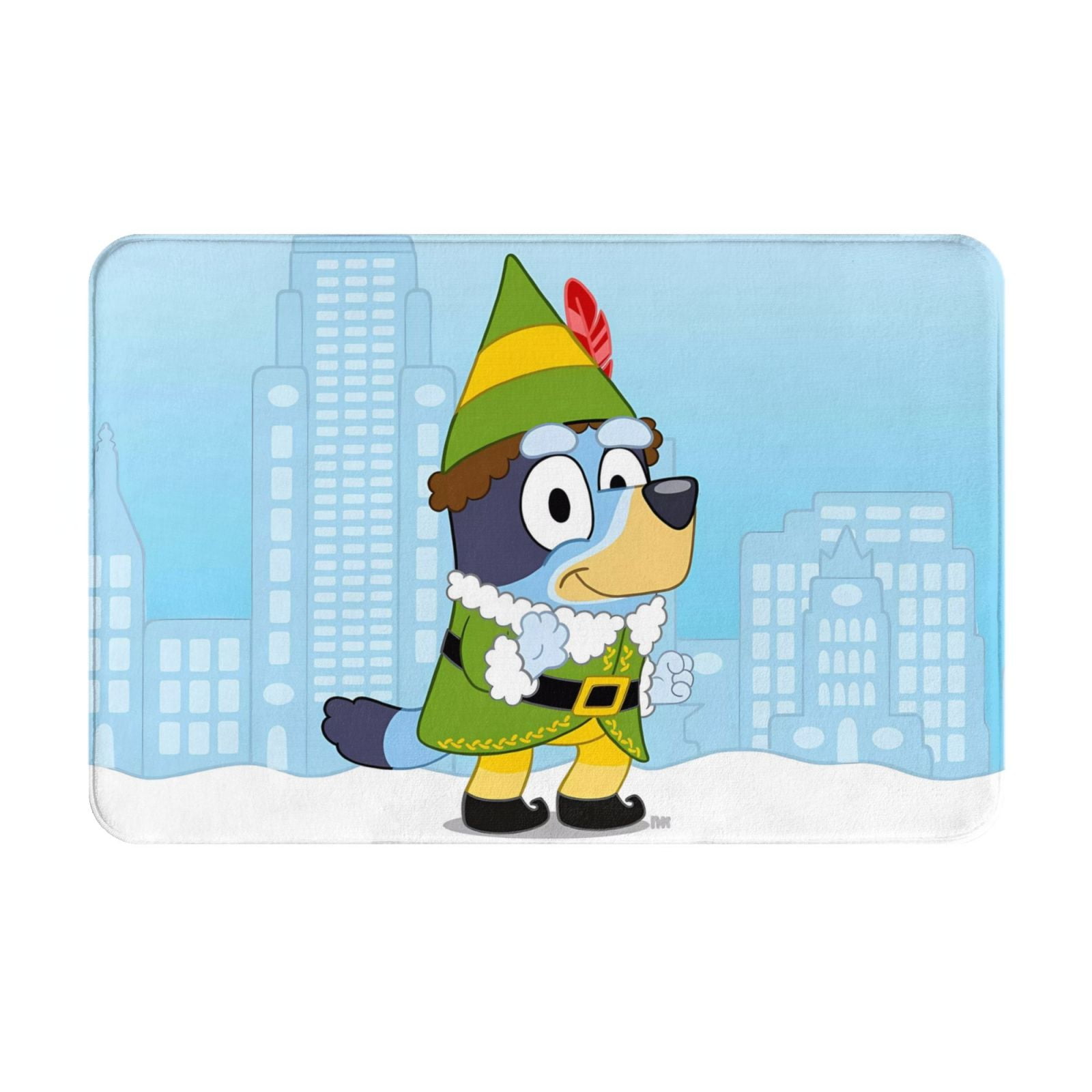 Lsque Bluey Pattern Doormat, Durable Flannel Fabric, Waterproof Stain ...