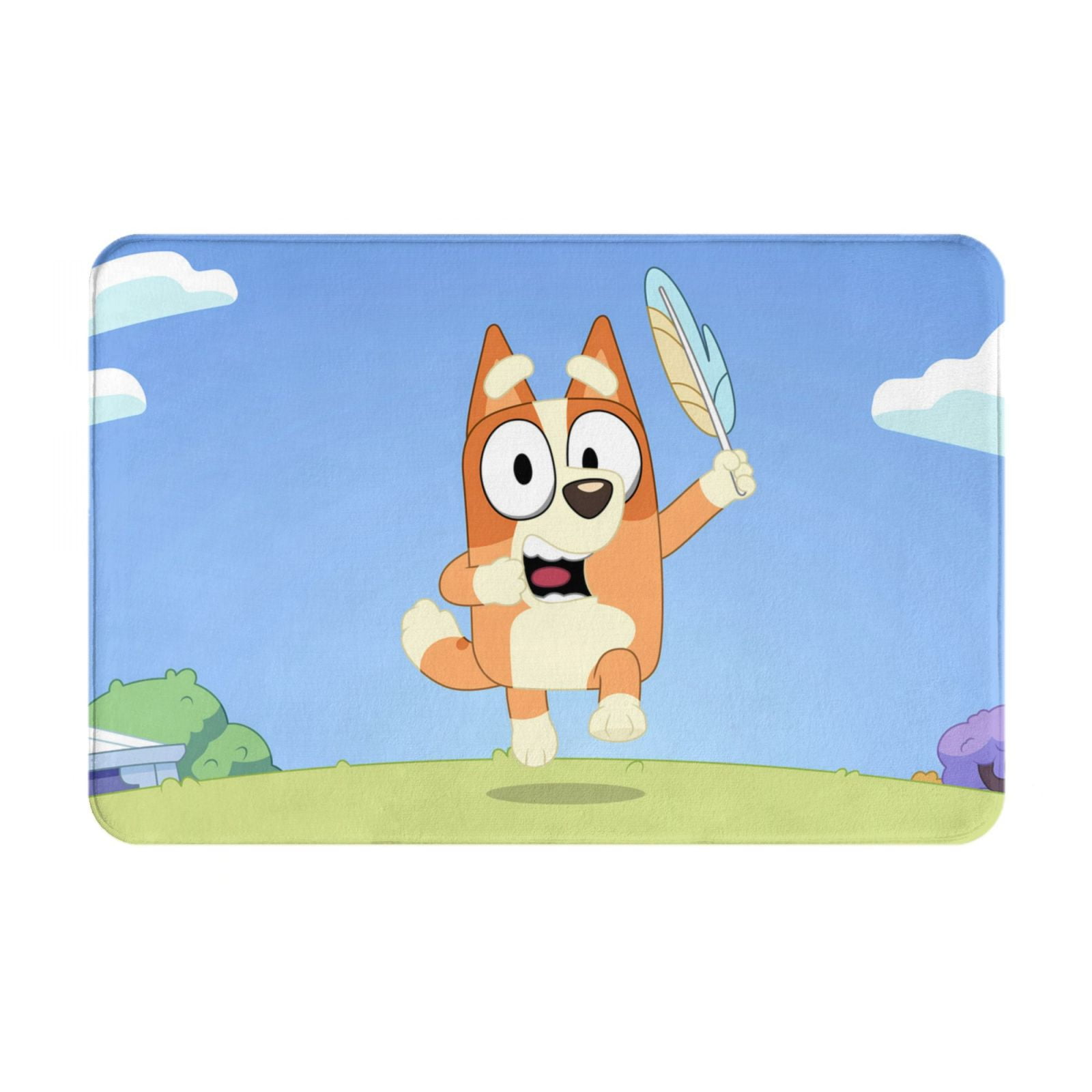 Lsque Bluey Pattern Doormat, Durable Flannel Fabric, Waterproof Stain ...