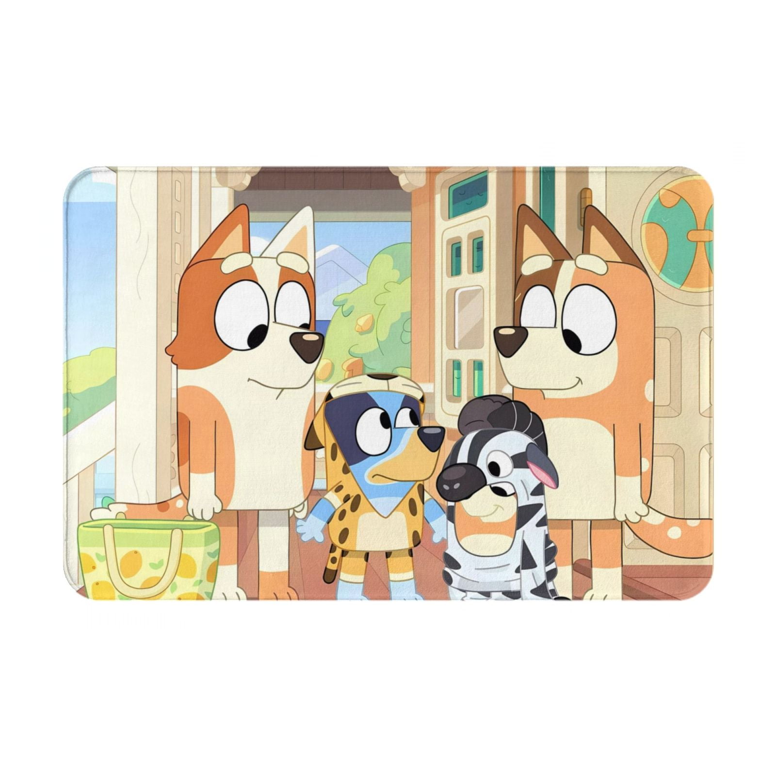 Lsque Bluey Pattern Doormat, Durable Flannel Fabric, Waterproof Stain ...