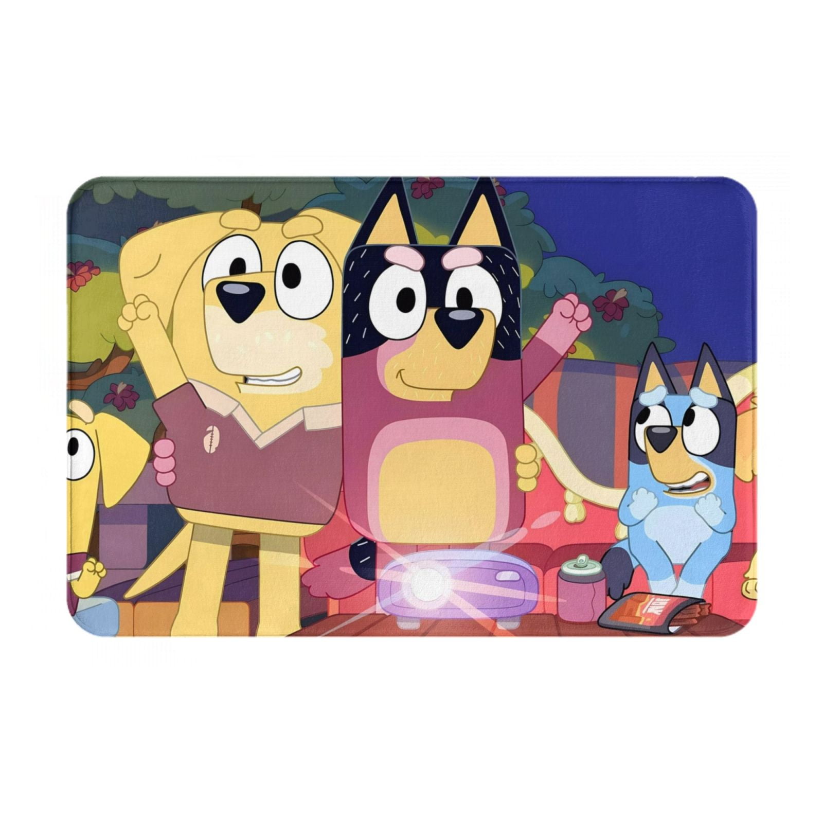 Lsque Bluey Pattern Doormat, Durable Flannel Fabric, Waterproof Stain ...