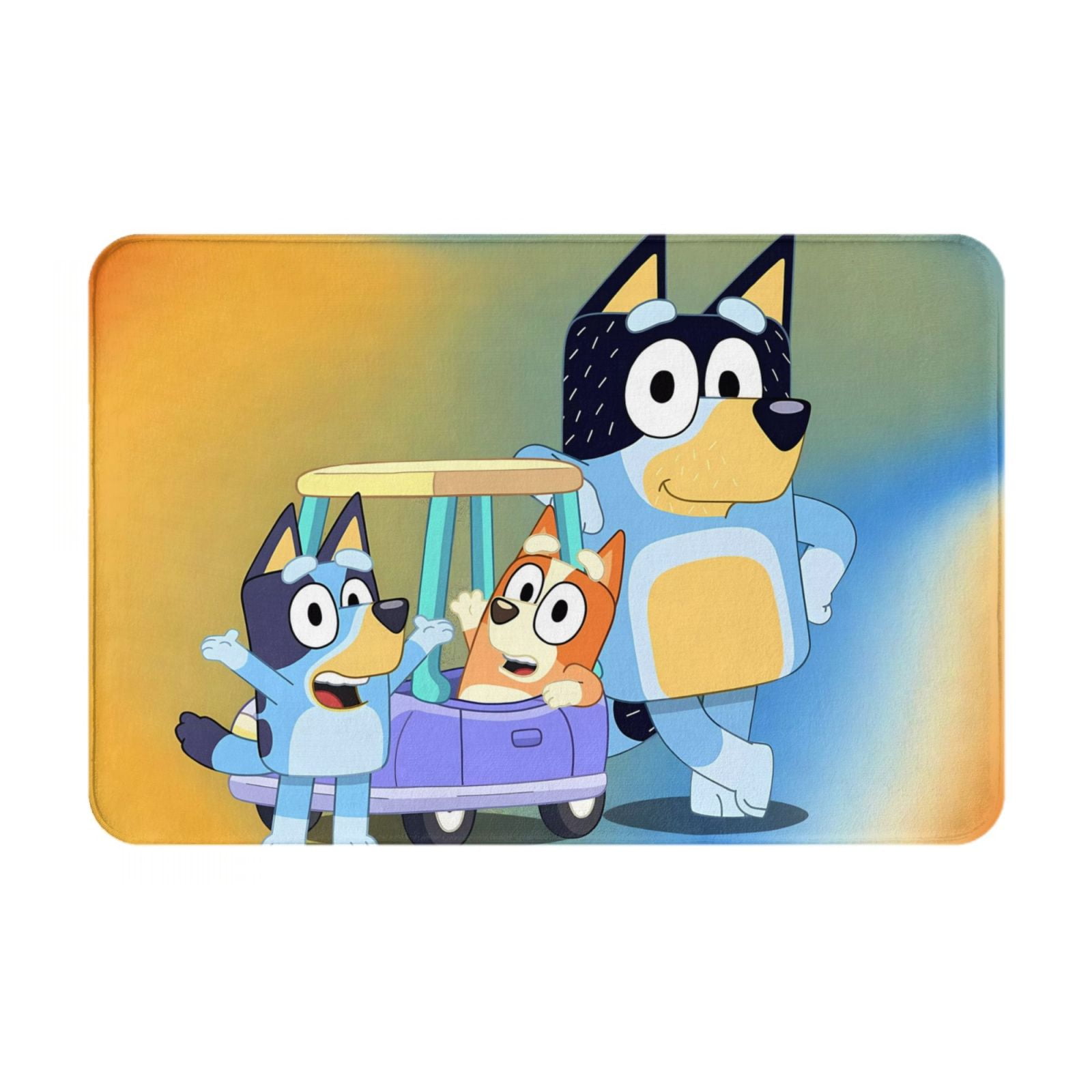 Lsque Bluey Pattern Doormat, Durable Flannel Fabric, Waterproof Stain ...