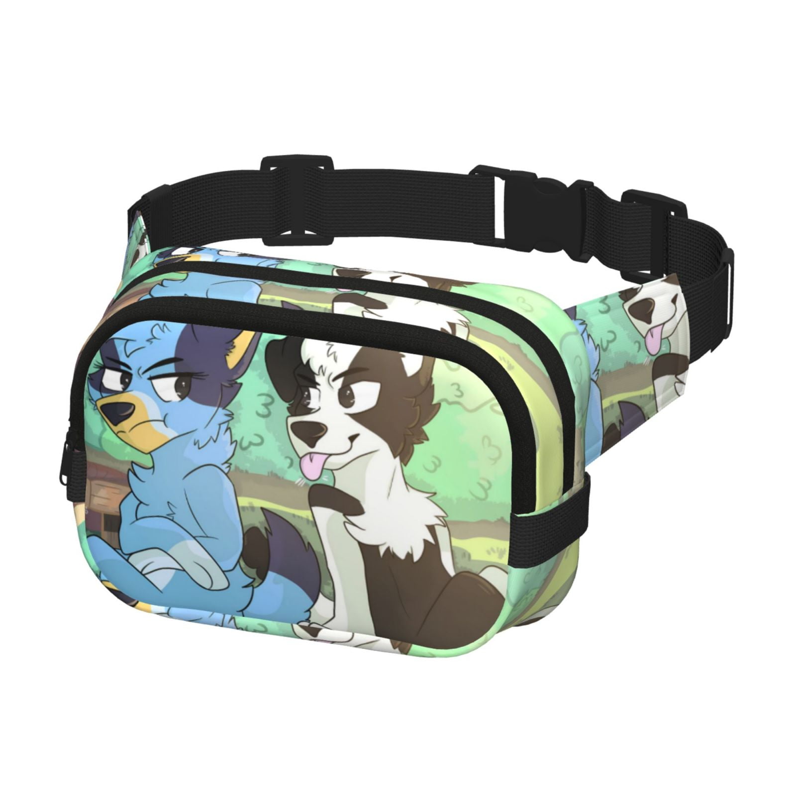 Lsque Bluey Pattern Square Double Layer Waist Bag, Durable Twill Fabric ...