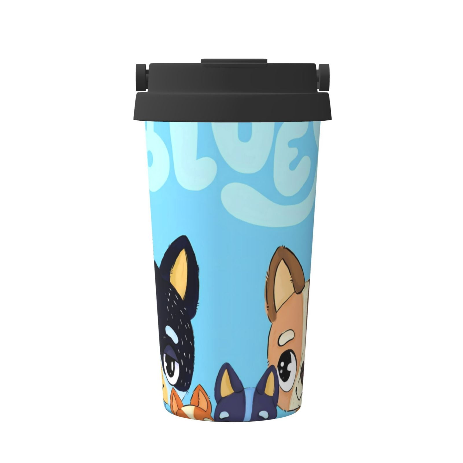 Lsque Bluey Pattern Travel Coffee Mug 16oz: Insulated Coffee Cup with ...