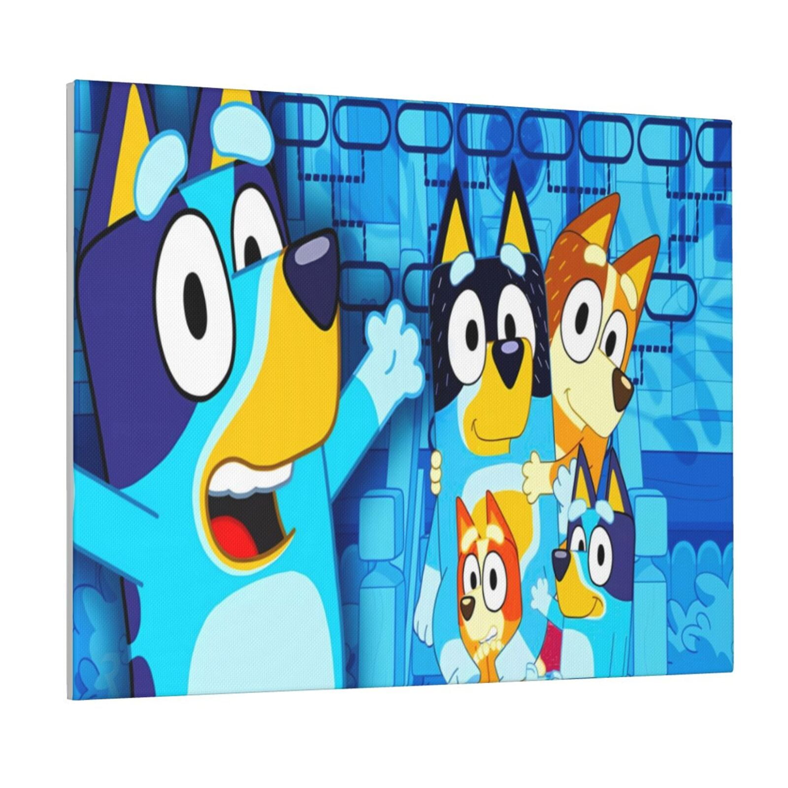 Lsque Bluey Print Wall Art – Decorative Picture for Living Room ...