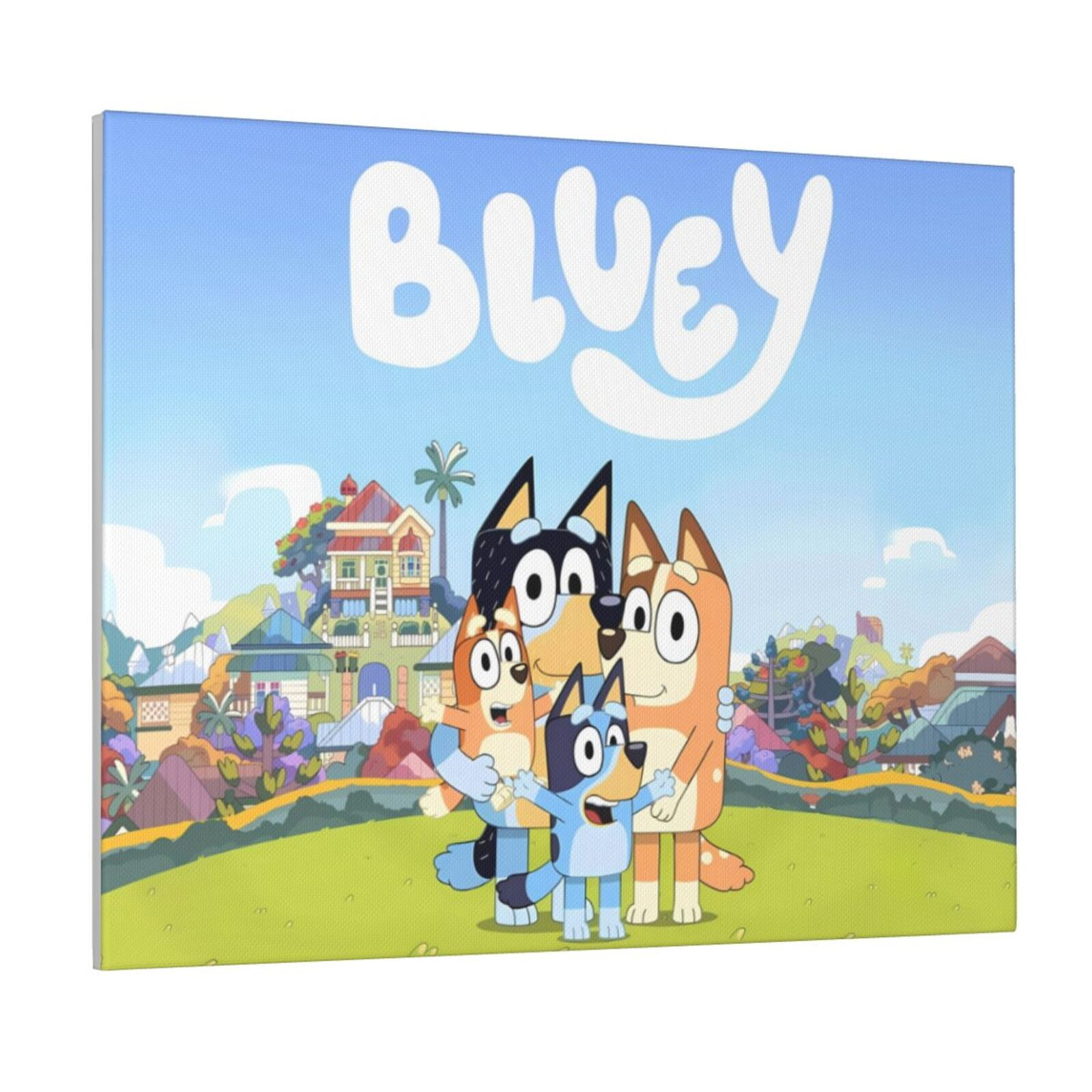 Lsque Bluey Print Wall Art – Decorative Picture for Living Room ...