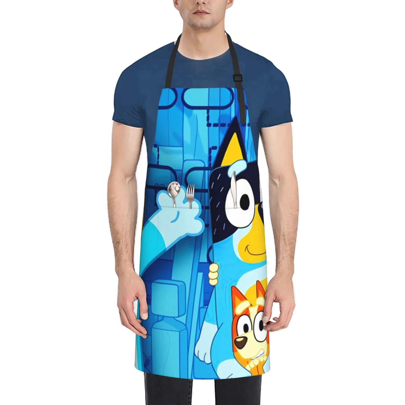 Lsque Bluey Waterproof Apron Chef Aprons for Men Heavy Duty Chemical ...