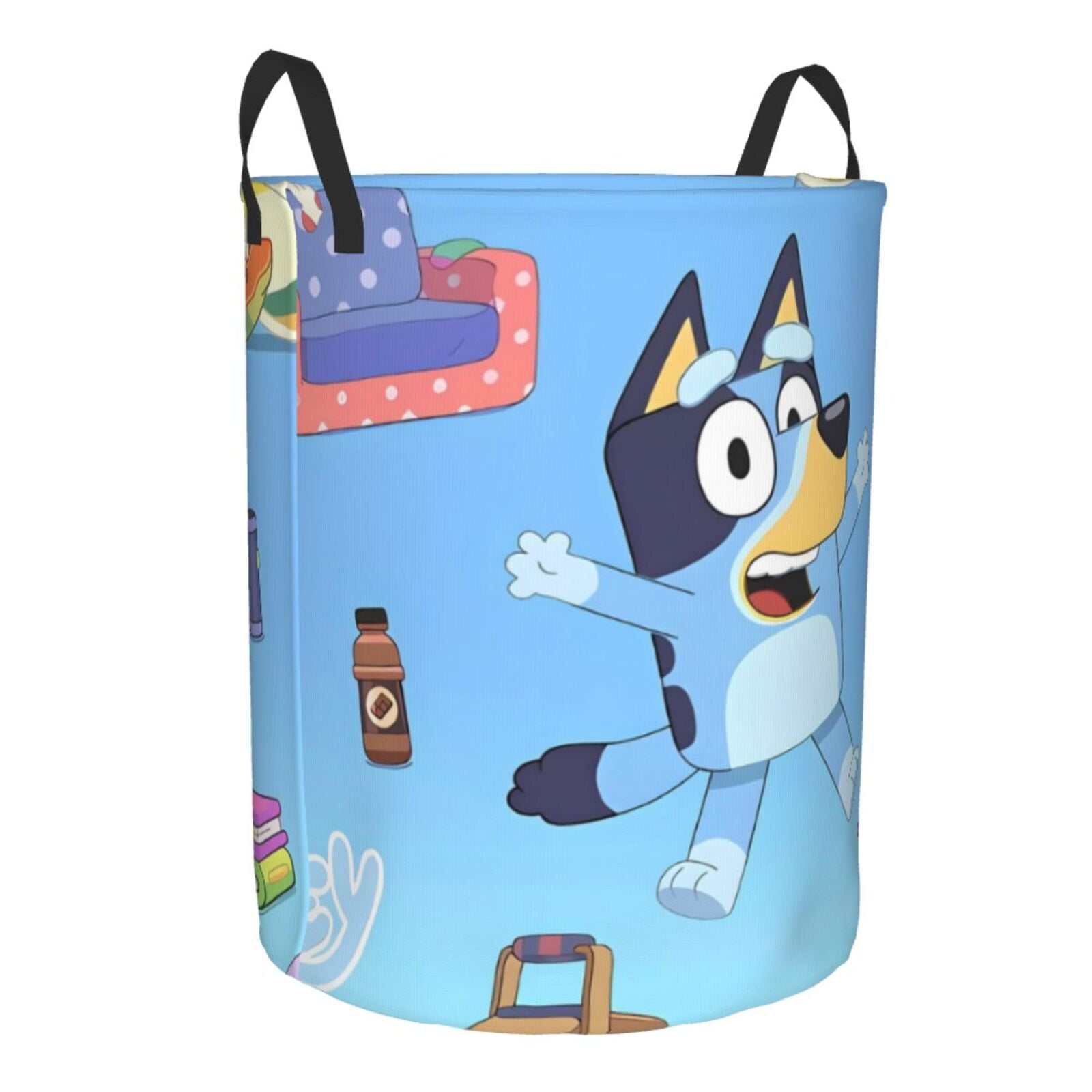 Lsque Bluey pattern Laundry Hamper Basket, Tall Woven Rope Hamper ...