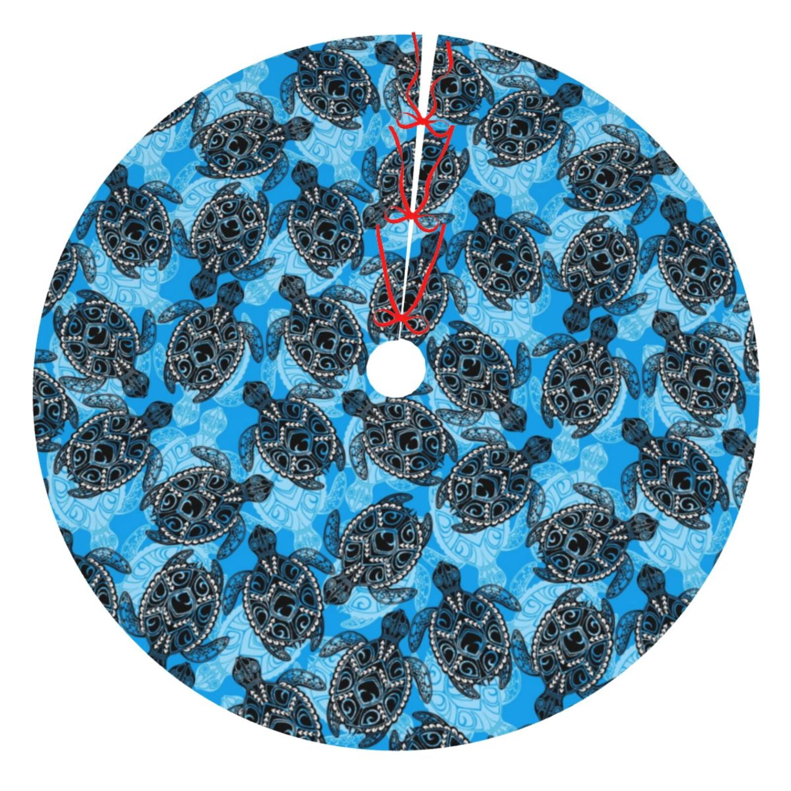 Lsque Bohemian Sea Turtle Print Christmas Tree Skirt, Tree Skirt with ...
