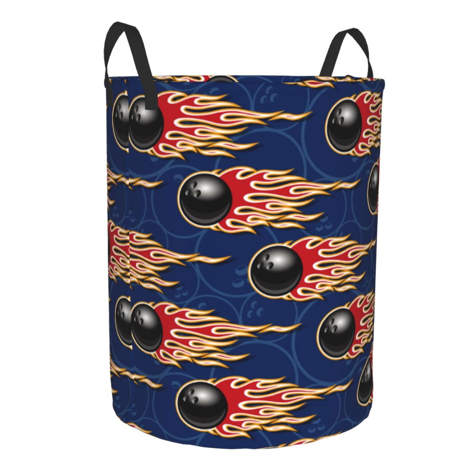 Lsque Bowling Ball And Flame pattern Laundry Hamper Basket, Tall Woven ...